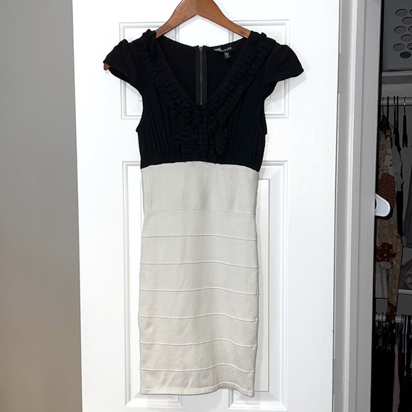 bebe | Dresses | Bebe Colorblock Black And White Mini Dress | Poshmark